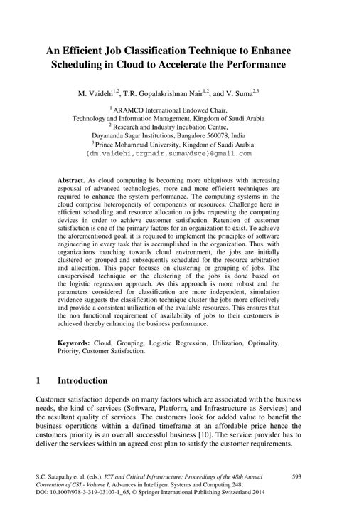 Pdf An Efficient Job Classification Technique To Enhance Scheduling