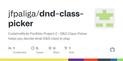 Github Jfpaligadnd Class Picker Codeinstitute Portfolio Project 2 Dandd Class Picker Helps