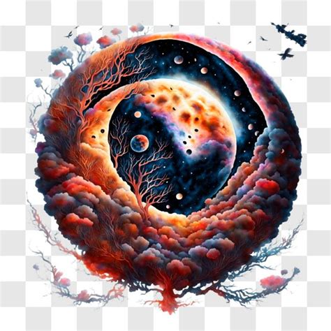 Download Vibrant Stylized Solar System Artwork Png Online Creative Fabrica