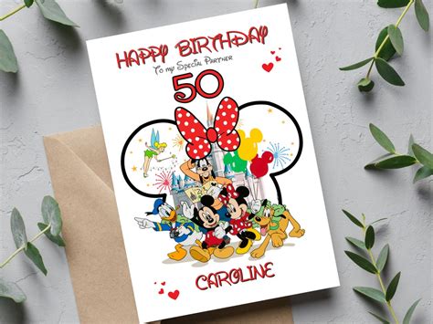 Disney Characters Birthday Card Personalised Card Card For Daughter