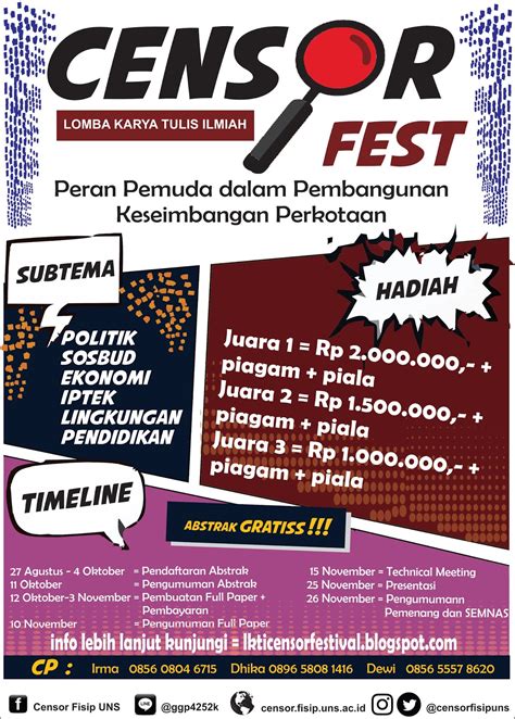 Lkticensorfest 2016 Lomba Karya Tulis Ilmiah Tingkat Nasional Censorfest 2016 Censor Festival