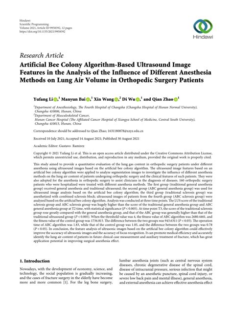 pdf artificial bee colony algorithm based ultrasound image features in the analysis of the