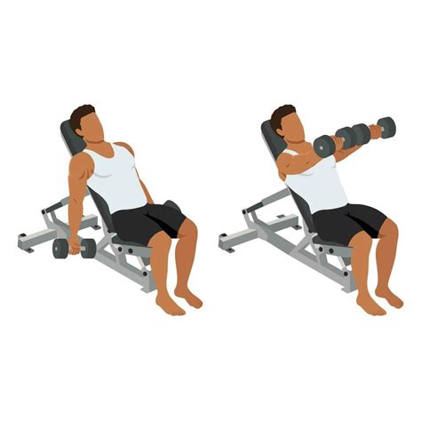 Man Doing Front Incline Dumbbell Raise Exercise 36030891 Vector Art At Vecteezy