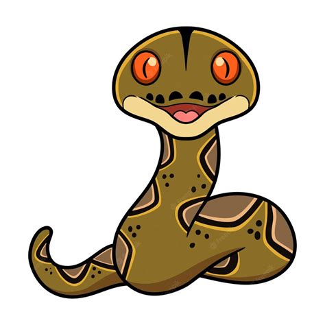 Premium Vector Cute Happy Reticulatus Python Cartoon