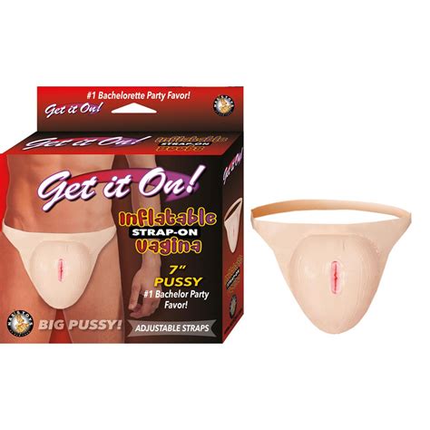 Get It On Inflatable Strap On Vagina Beige