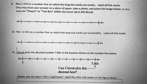 solved plot 2 379 on the number line on which the long tick marks are