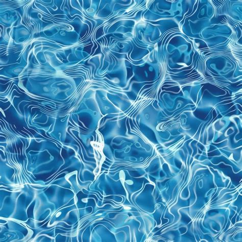 Top View Blue Water Caustics Background Clear Ripples Pool Water