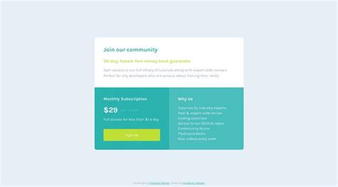Frontend Mentor Single Price Grid With Css Grid And Flexbox Coding