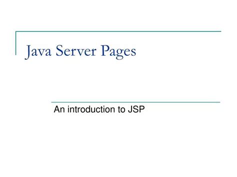 PPT Java Server Pages PowerPoint Presentation Free Download ID 3844980