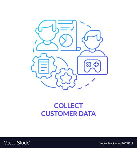 Collect Customer Data Blue Gradient Concept Icon Vector Image