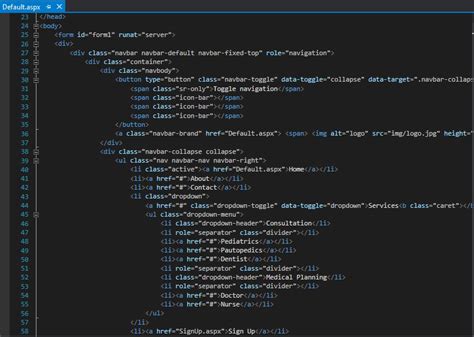 past programming projects max healthcare using asp and bootstrap