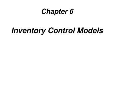 PPT Efficient Inventory Control Models And Strategies For Optimal Business Management