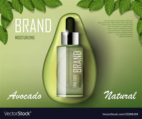 Avocado Cosmetics Oil Template Ad Organic Product Vector Image