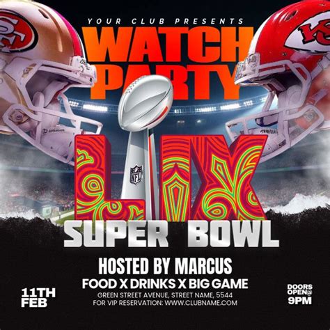 Nfl Superbowl Watch Party Flyer Super Bowl Watch Party Flyer Super