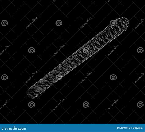 Capped Nanotube Molecular Model Isolated On Black Stock Illustration