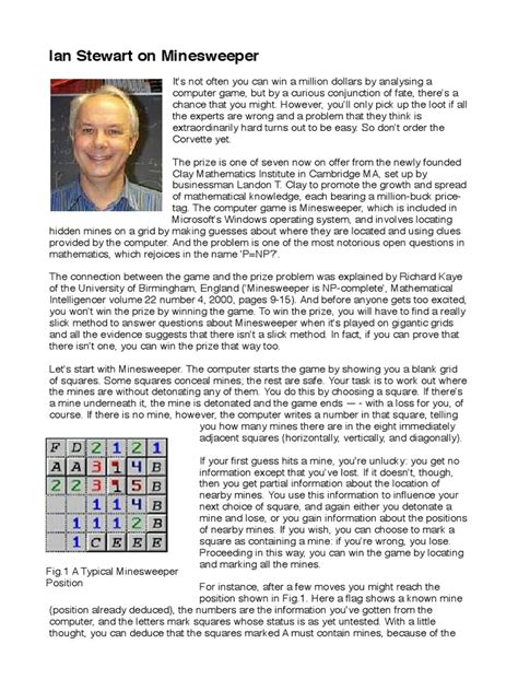 Minesweeper Game Could Solve 1m Pnp Problem Pdf Time Complexity Theory Of Computation