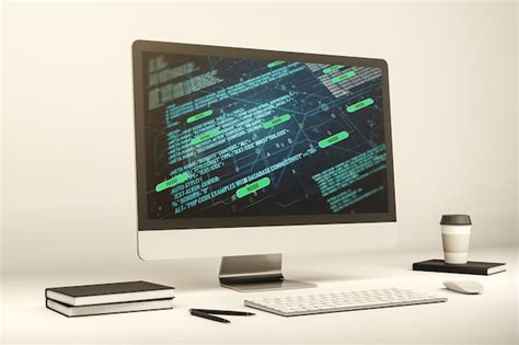 Premium Photo Abstract Creative Coding Concept On Modern Laptop Screen 3d Rendering