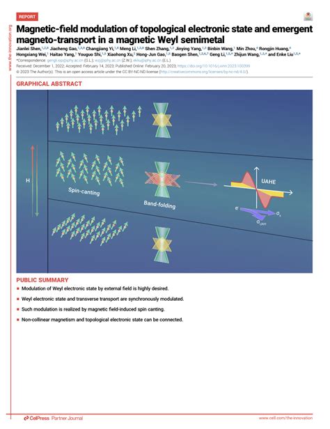 Pdf Magnetic Field Modulation Of Topological Electronic State And
