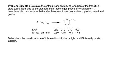 Solved Problem Pts Calculate The Enthalpy And Chegg