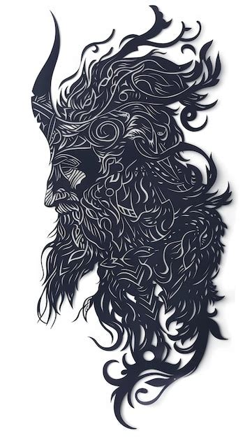 Papercut Odin Dark Wisdom Premium Ai Generated Image