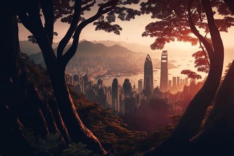 Pico Victoria En Hong Kong China Visto Desde Foto Premium