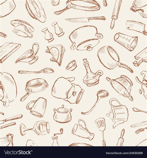 Background With Kitchen Utensils Royalty Free Vector Image
