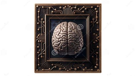 Ai Driven Digital Brain Frame Concept As A Minimalistic Border Frame With Brainwave And
