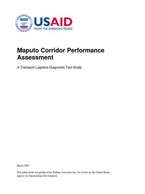 Maputo Corridor Performance Assessment Pdf