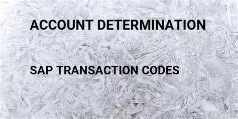 Account Determination Tcode In SAP Transaction Codes List