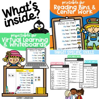 Scarecrows Shared Reading Set Project Trace Chart Sight Words Vocab