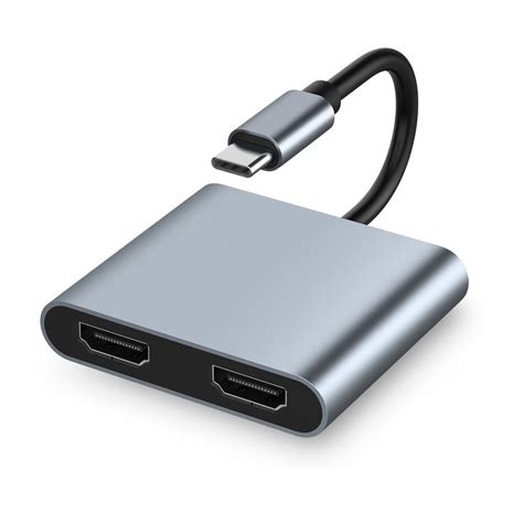 Usb C 3 1 Type C към 2x Hdmi Usb 3 0 Usb C Pd конвертор адаптер за лаптоп телефон таблет