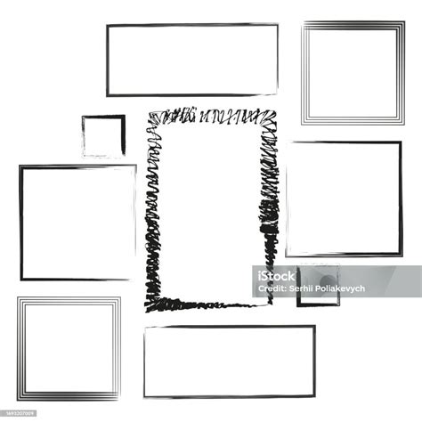 배너 디자인을 위한 브러시 사각형 벡터 그림입니다 주당순이익 10 가장자리에 대한 스톡 벡터 아트 및 기타 이미지 가장자리 검은색 그리기 Istock