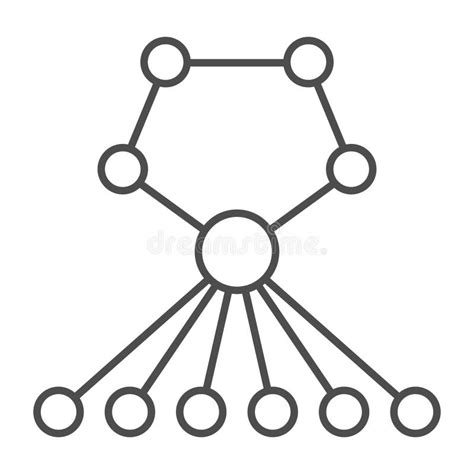 Polygonal Net With Connections Thin Line Icon Neural Network Concept