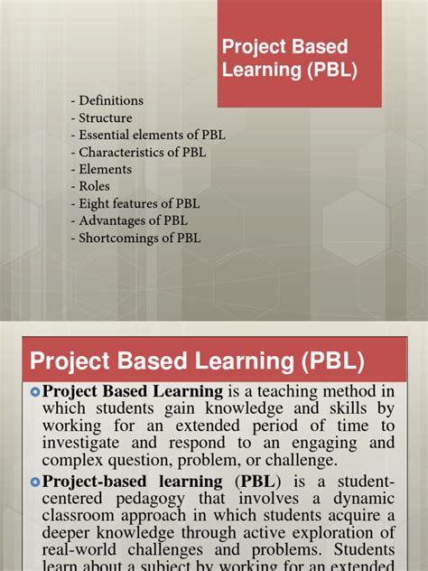 Project Based Learning Presentation Pdf Project Based Learning Behaviorism