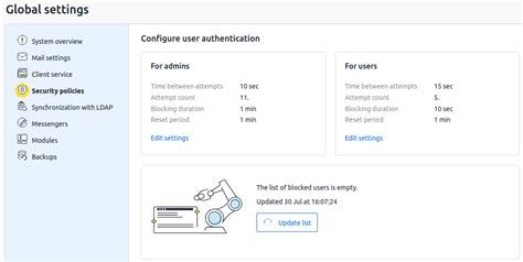 Configuring Authentication Restrictions In Dcimanager 6 — Ispsystem