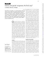 Intersex And Gender Assignment The Third Pdf 847 Intersex And Gender Assignment The Third Way