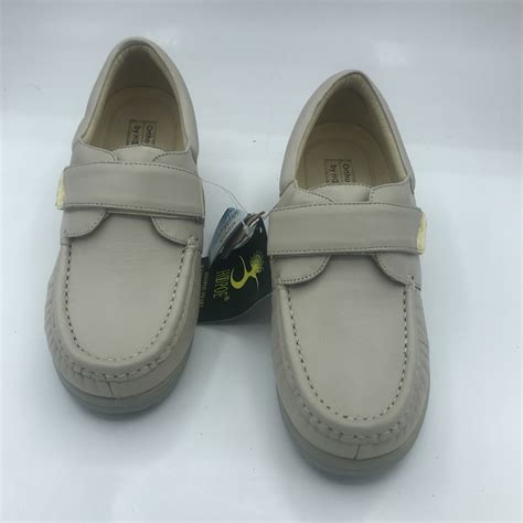 Ortho Line By Hoopoe Womens Sz 6 D Ivory Hook And Loop Closure Comfort