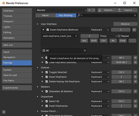 Insert Single Keyframe Hotkey Animation And Rigging Blender