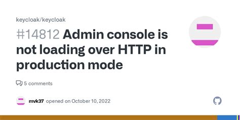 admin console is not loading over in production mode · issue