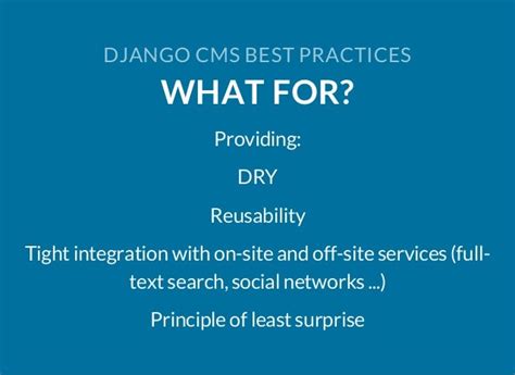 Django Cms Best Practices