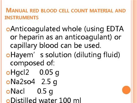 RED BLOOD CELL RBC COUNT INTRODUCTION Red Blood