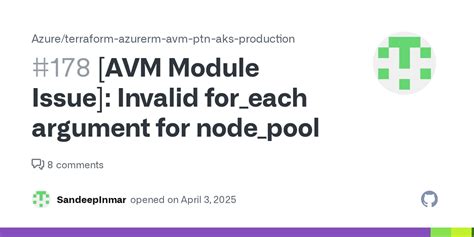 Avm Module Issue Invalid Foreach Argument For Nodepool · Issue 178 · Azureterraform