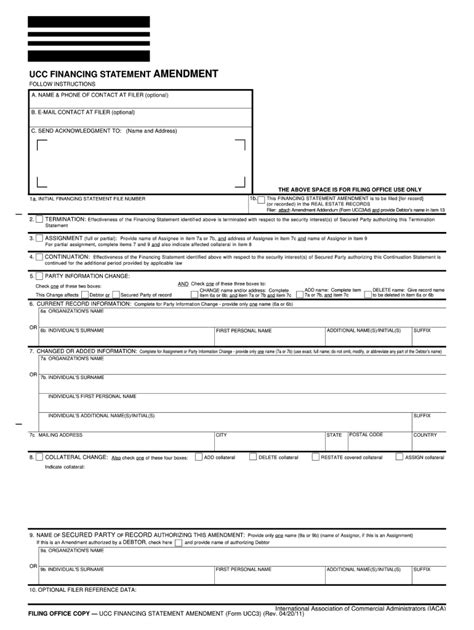 Form Ucc Fillable Printable Forms Free Online