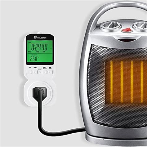 Houzetek Thermostat Timer Switch Programmable Plug In Thermostats Multifunctional Automatic