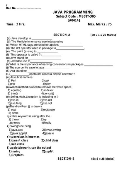 core java msc pdf