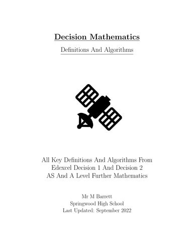 Edexcel A Level Decision Revision Booklet And Revision Checklist Full