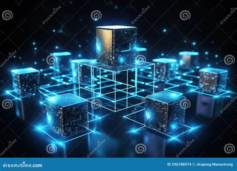 Data Network Connect Blockchain Technology Futuristic Global Networking Stock Illustration