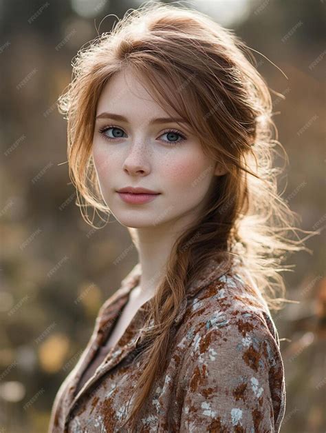 Natural Beauty Portrait Of A Young Woman In A Serene Outdoor Setting