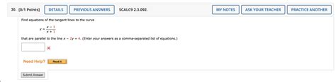 Solved Find Equations Of The Tangent Lines To The Curve Y Chegg
