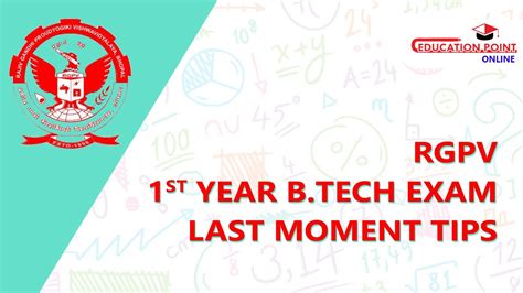 RGPV 1st Year B Tech Exam Last Moment Tips YouTube